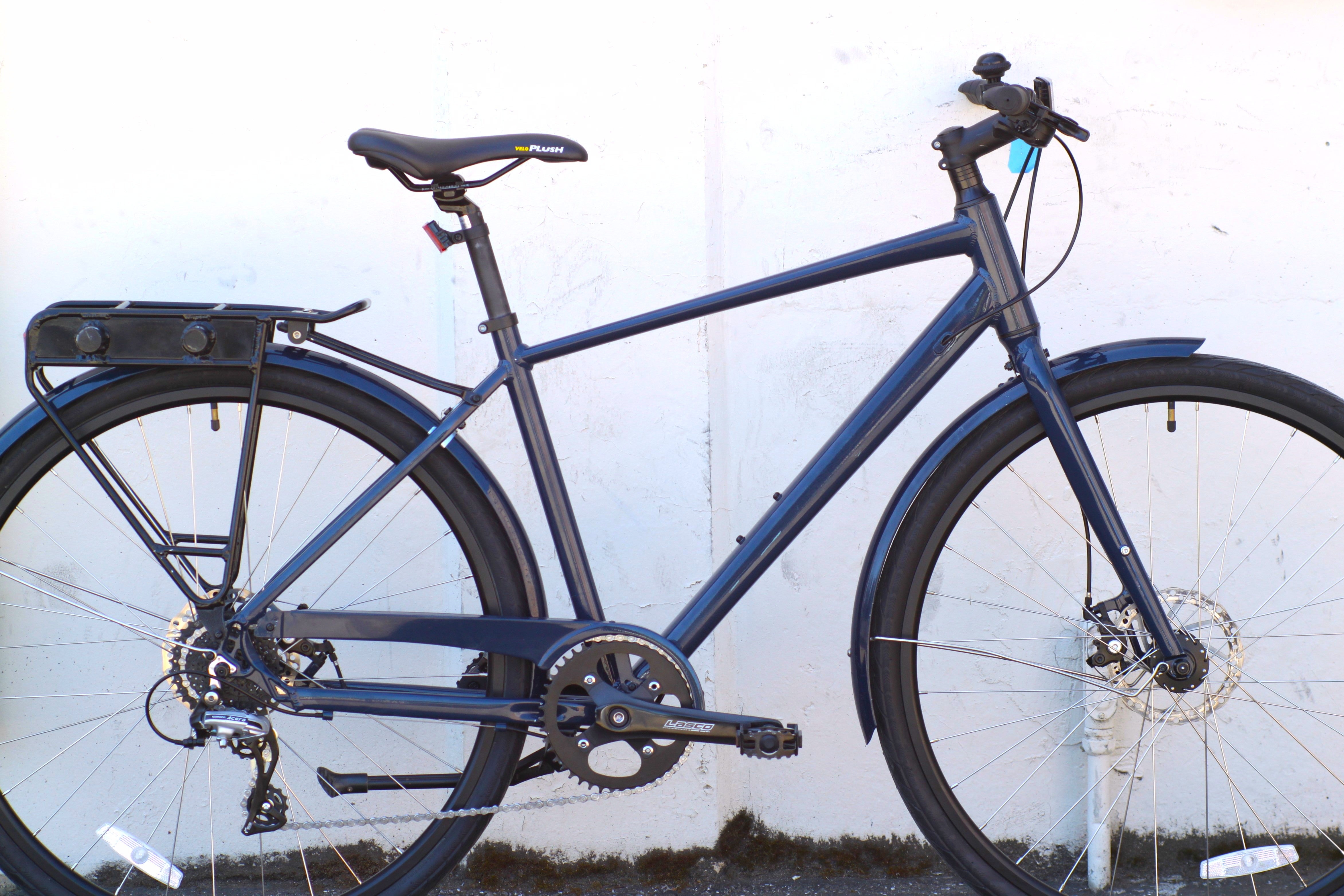 Basic Commuter Hybrid Bike with Disc Brakes, 8-speeds, Fenders, Rear ...