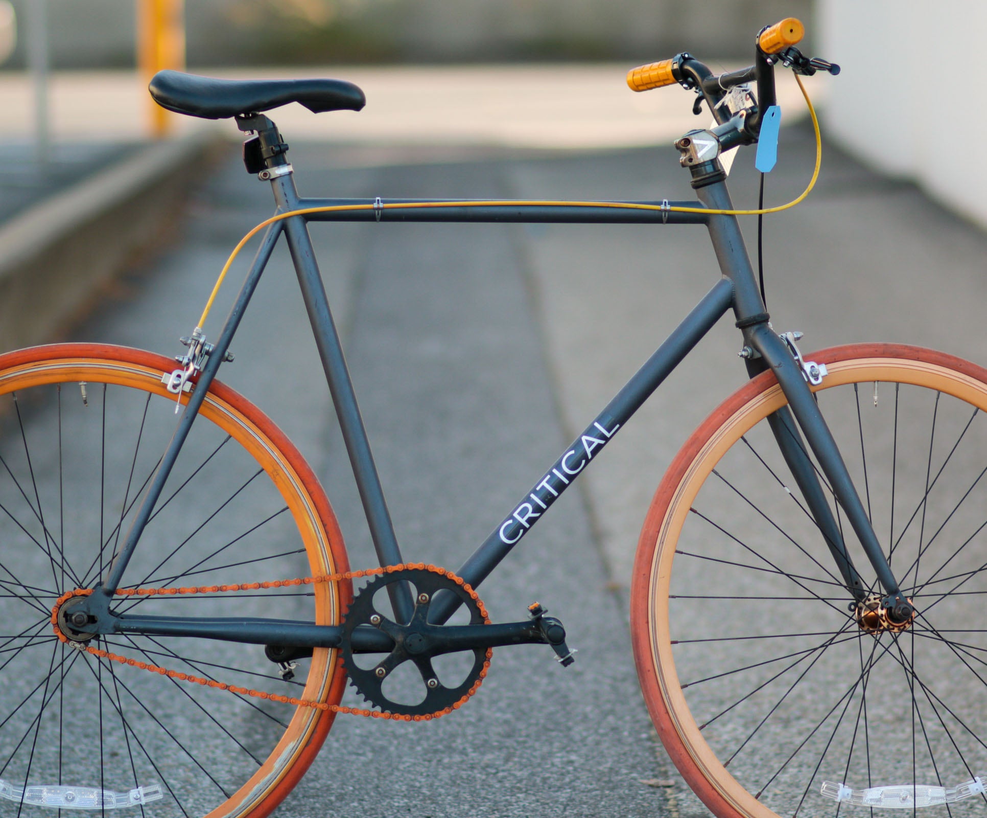 Critical Fixie / Singlespeed with Orange Tires and Flip Flop Hub Gray ...
