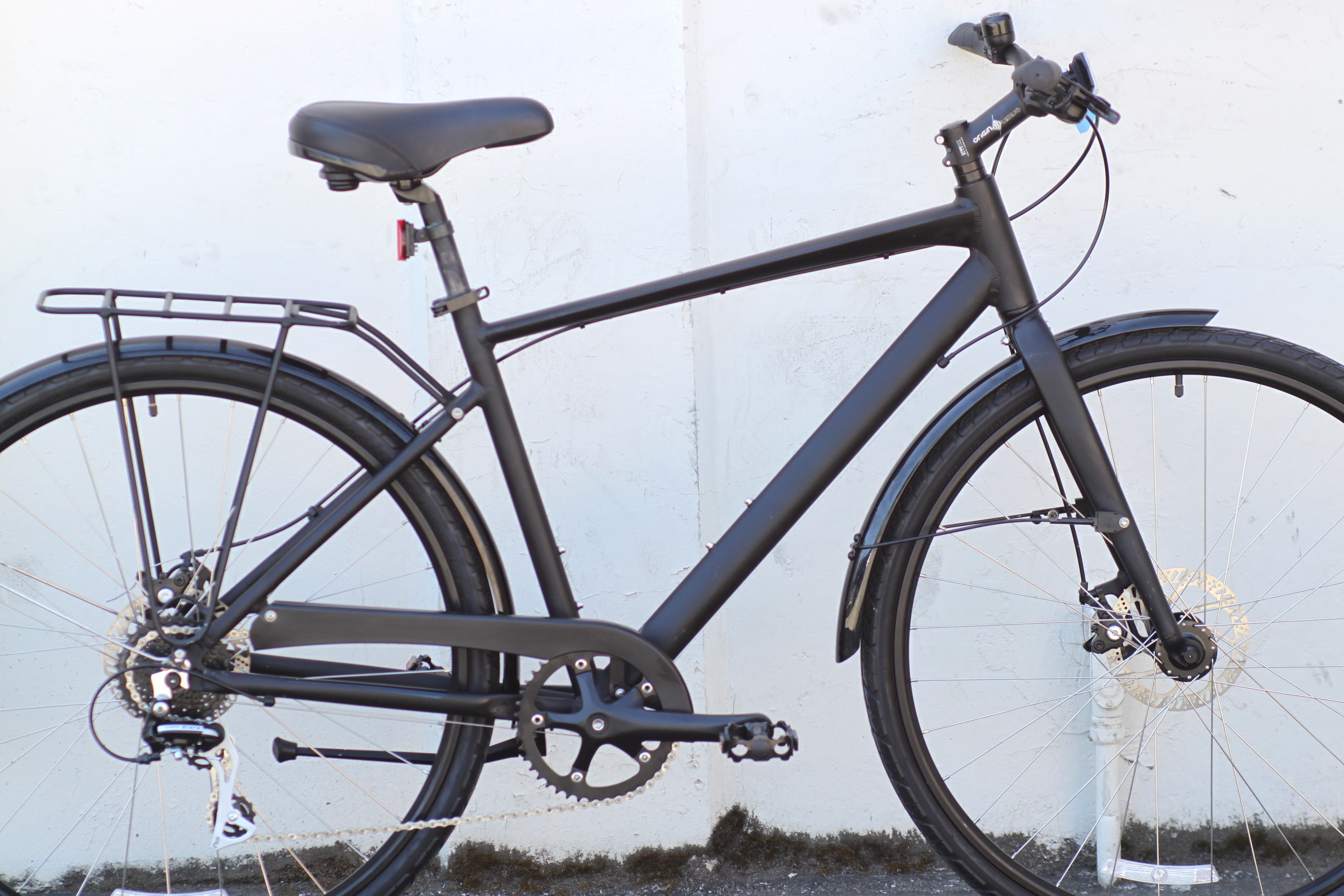 Basic Commuter Hybrid Bike with Disc Brakes, 8-speeds, Fenders, Rear ...