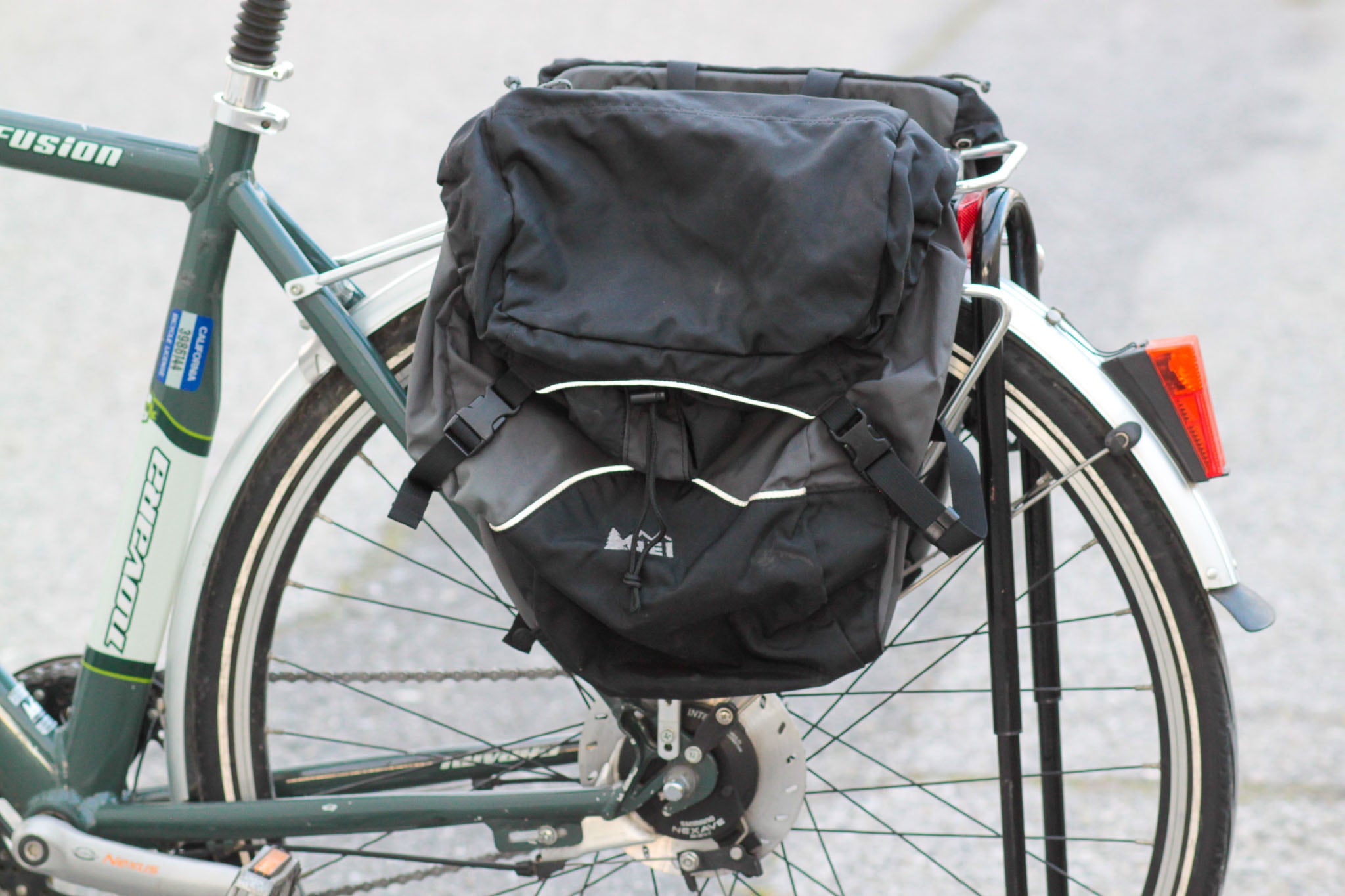 Novara Fusion Hybrid Bike with Panniers Army Green | Used Bikes for ...